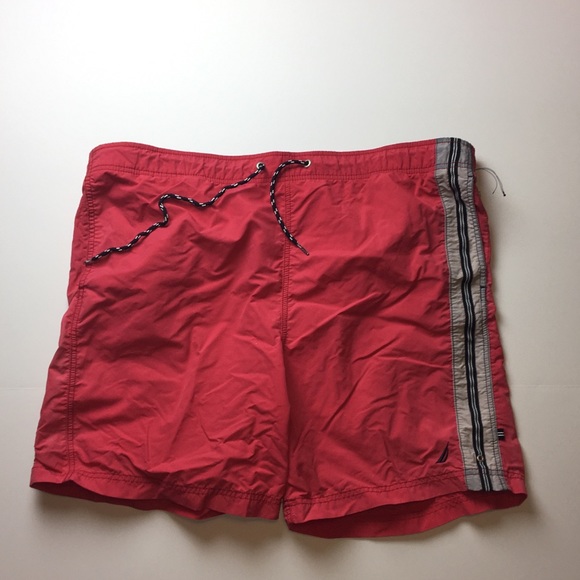 Nautica | Swim | Rare Nautica Mesh Lined Swim Trunks Xl Red Pink | Poshmark